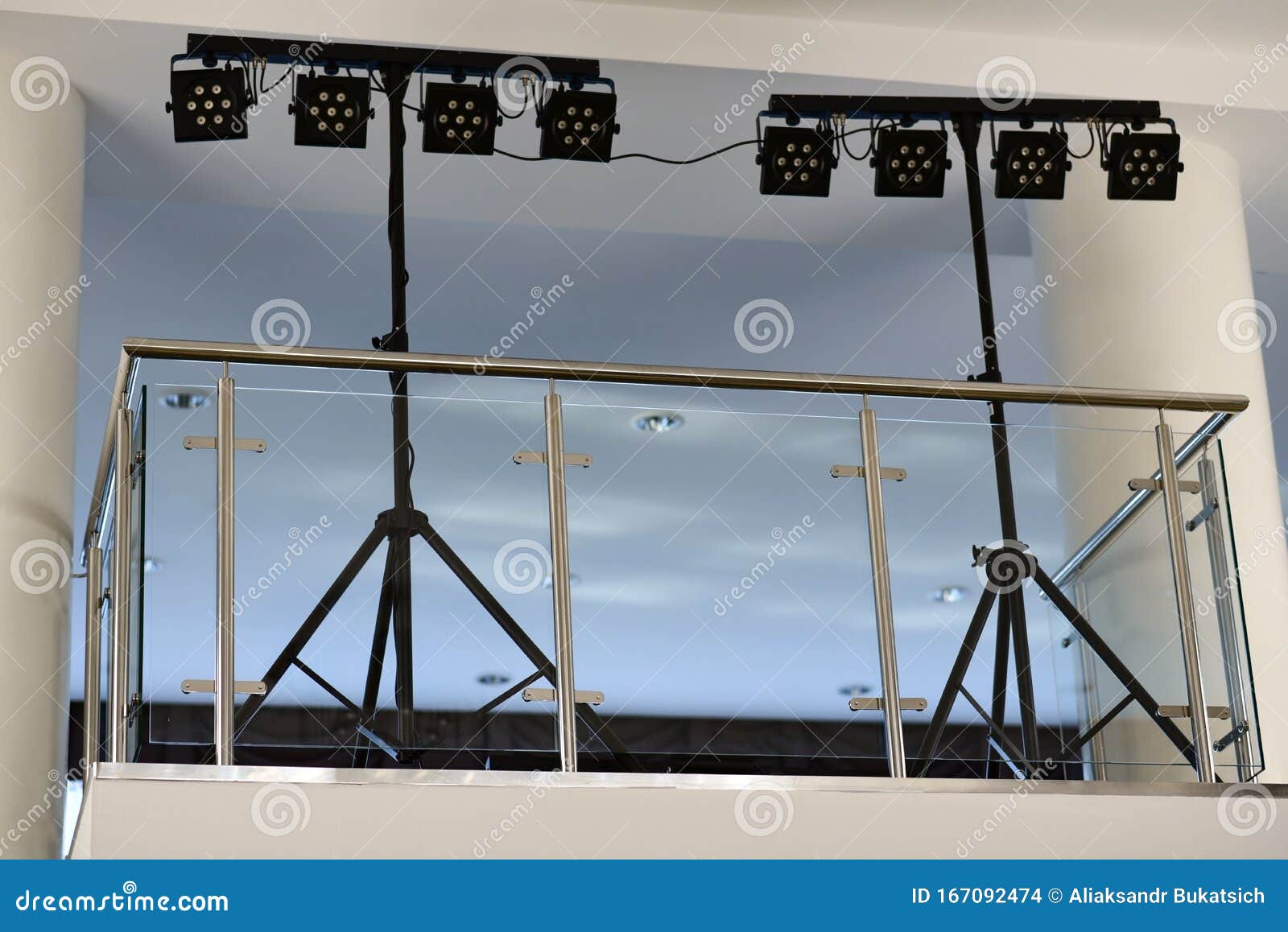 Lighting Equipment on the Balcony in the Concert Hall Stock Photo ...