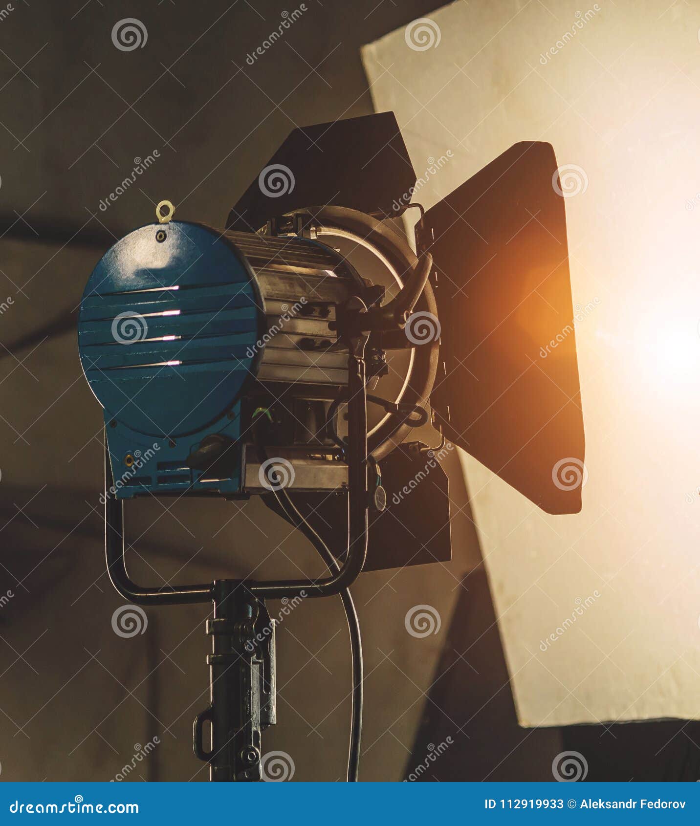 Lighting Equipment on the Set Stock Image - Image of beam, backdrop ...