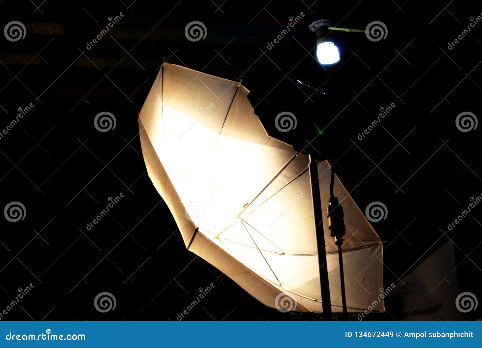 Lighting Equipment Studio Umbrella Light Stock Image - Image of closeup ...