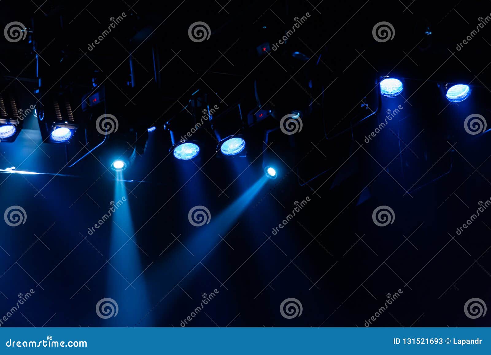 Lighting Equipment in the Theater. Spotlights and Light Sources Stock ...