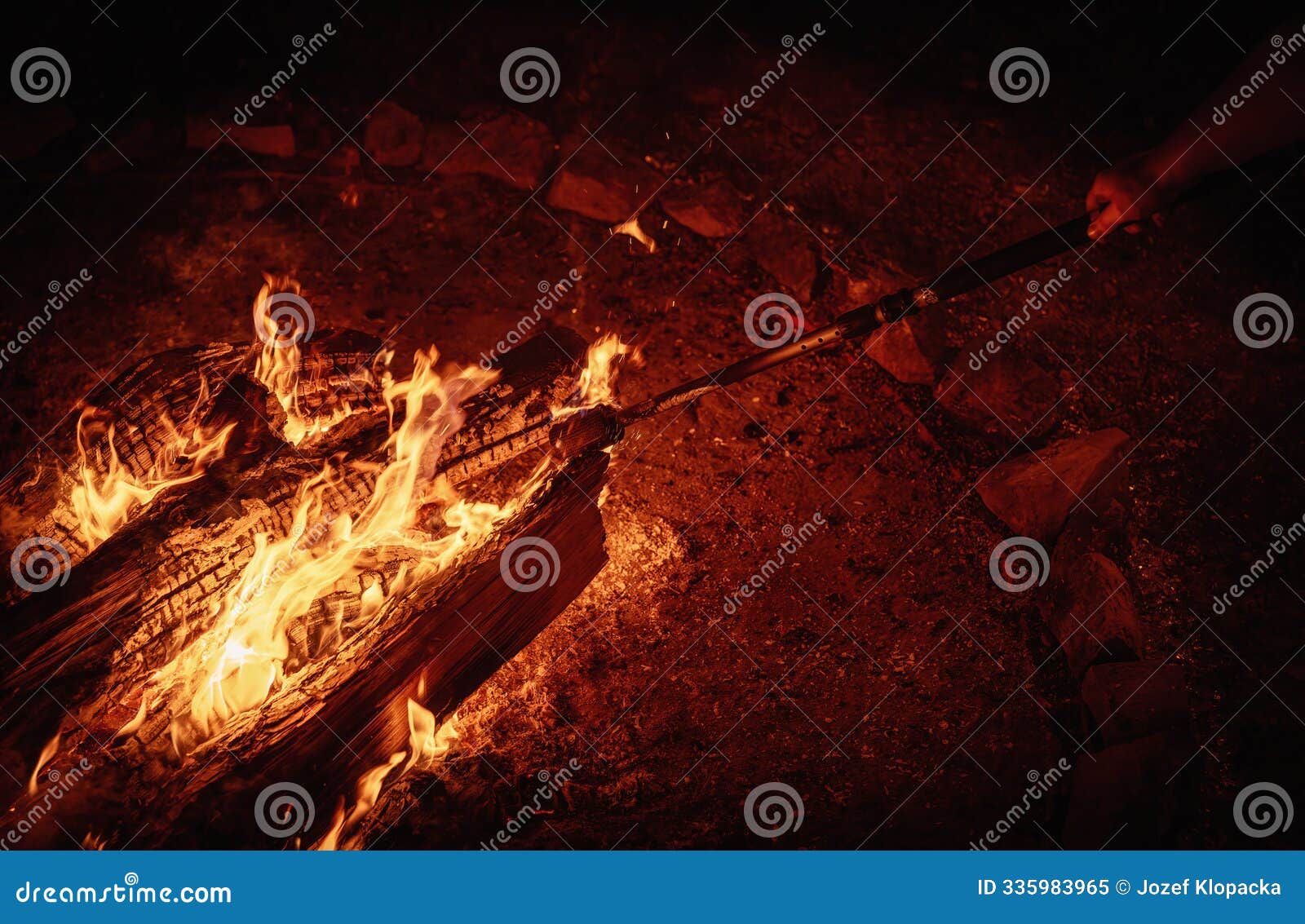 Lighting a Fire Stick at a Fair Show. Stock Image - Image of ...