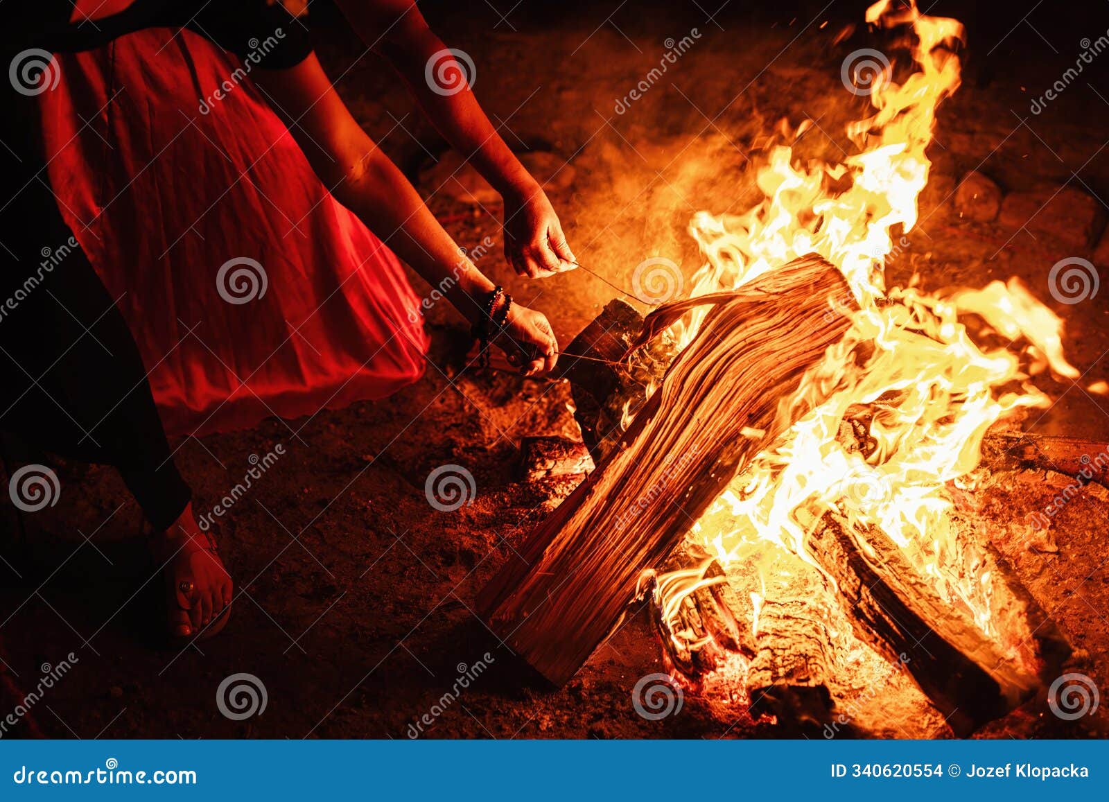 Lighting a Fire Stick at a Fair Show. Stock Photo - Image of artistic ...