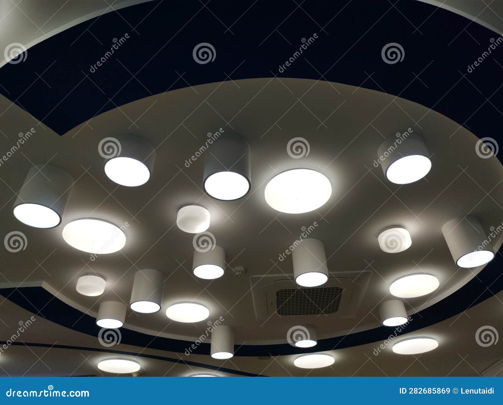Lighting Fixtures in the Ceiling - Modern Design Stock Image - Image of ...