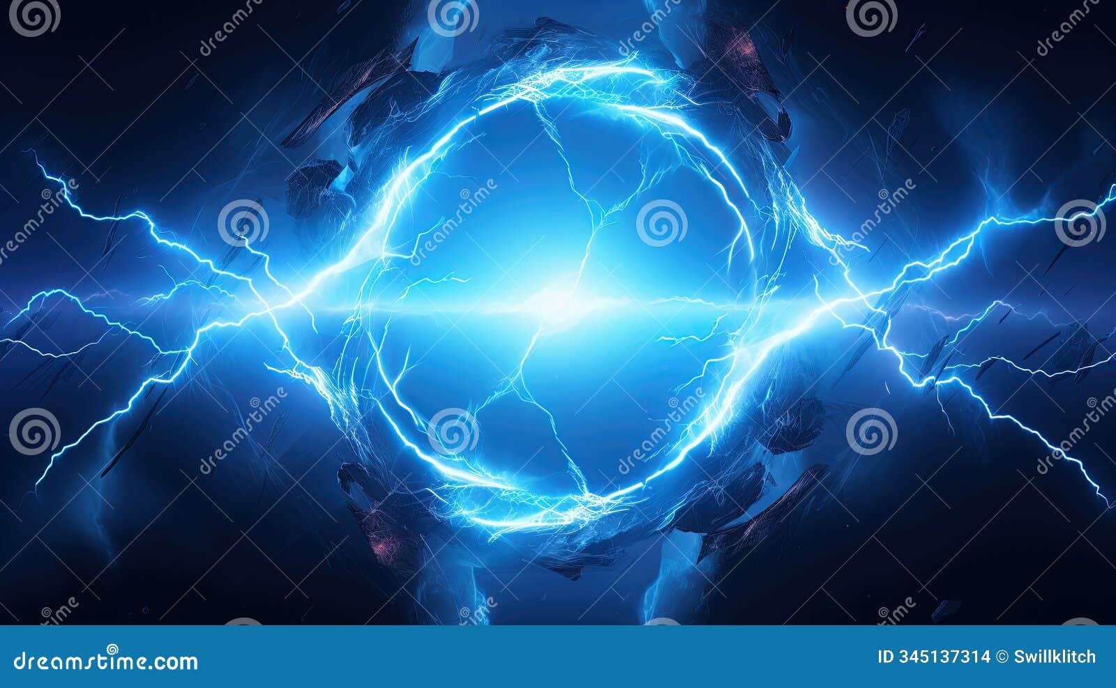 Lighting Flash in the Shape of Circle. Ring of Thunderstorm Lightning ...