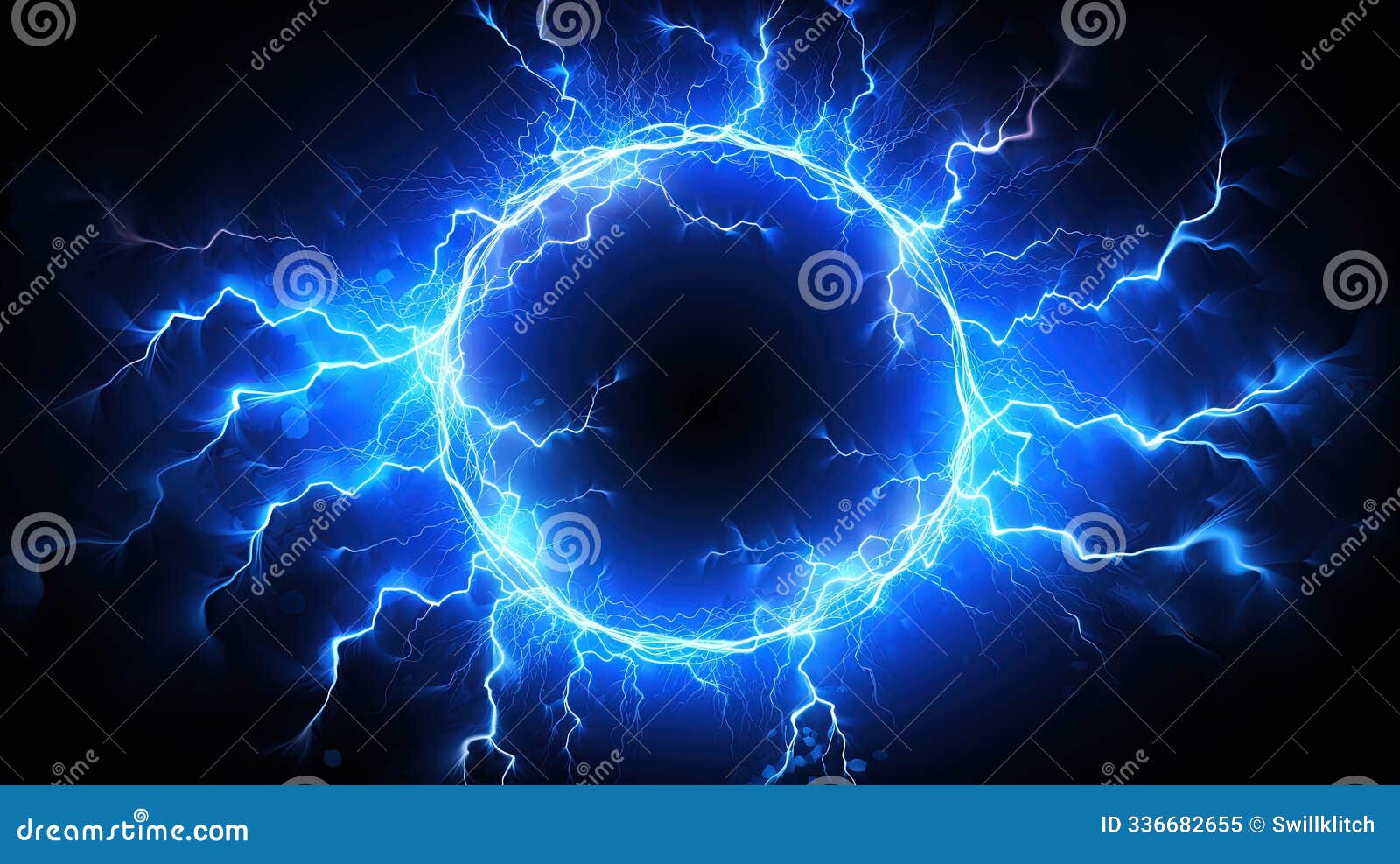 Lighting Flash in the Shape of Circle. Ring of Thunderstorm Lightning ...