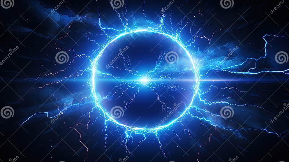 Lighting Flash in the Shape of Circle. Ring of Thunderstorm Lightning ...