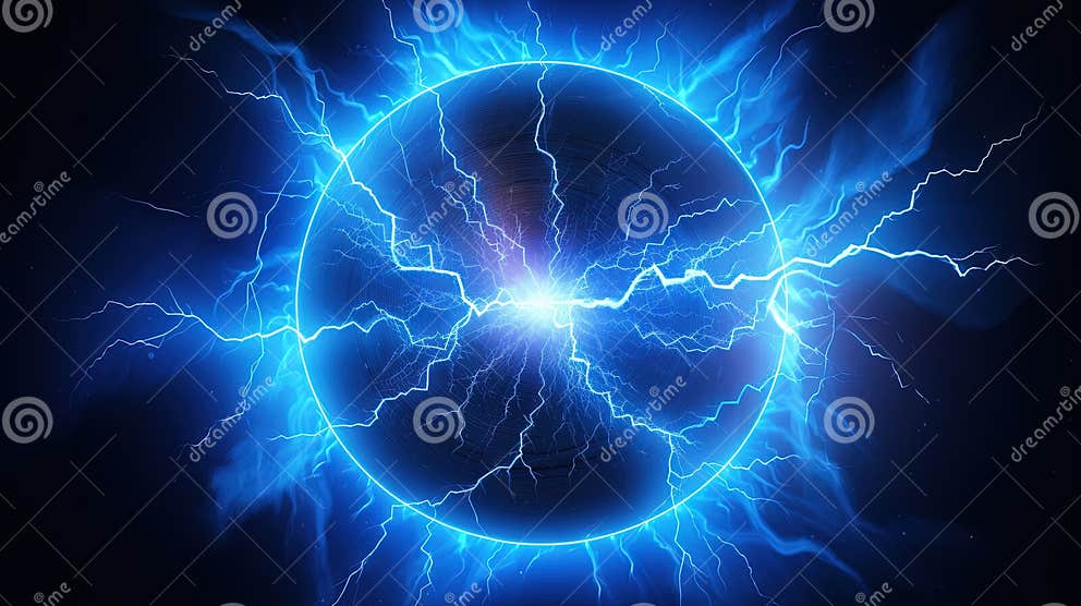 Lighting Flash in the Shape of Circle. Ring of Thunderstorm Lightning ...