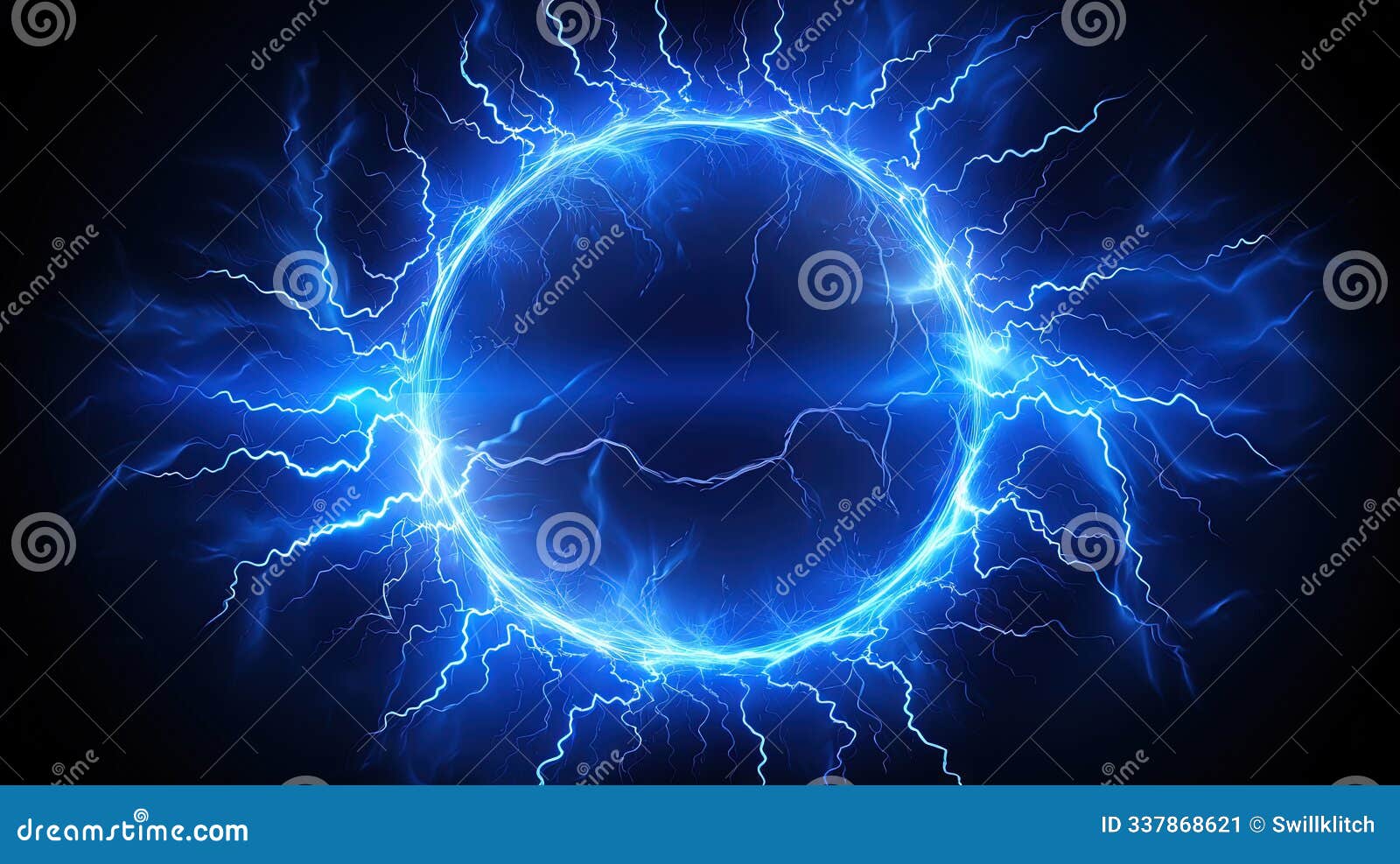 Lighting Flash in the Shape of Circle. Ring of Thunderstorm Lightning ...