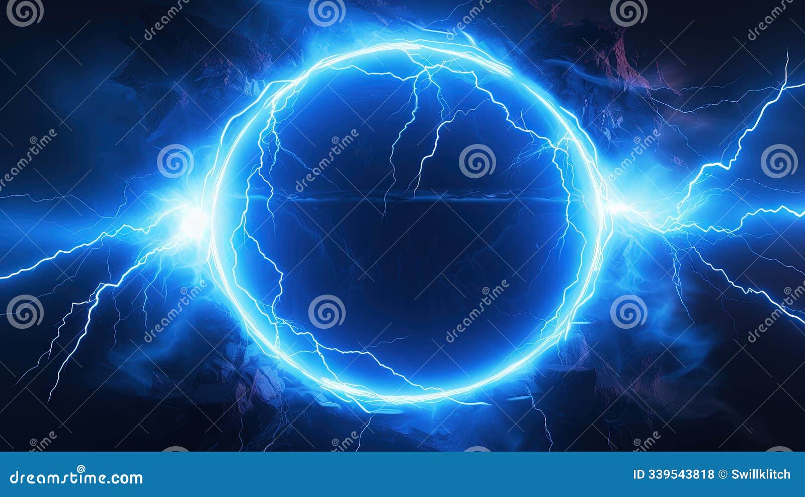 Lighting Flash in the Shape of Circle. Ring of Thunderstorm Lightning ...