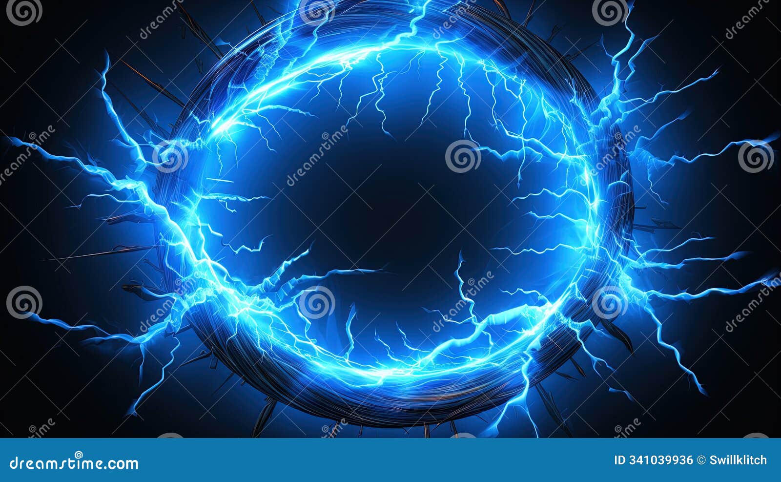 Lighting Flash in the Shape of Circle. Ring of Thunderstorm Lightning ...
