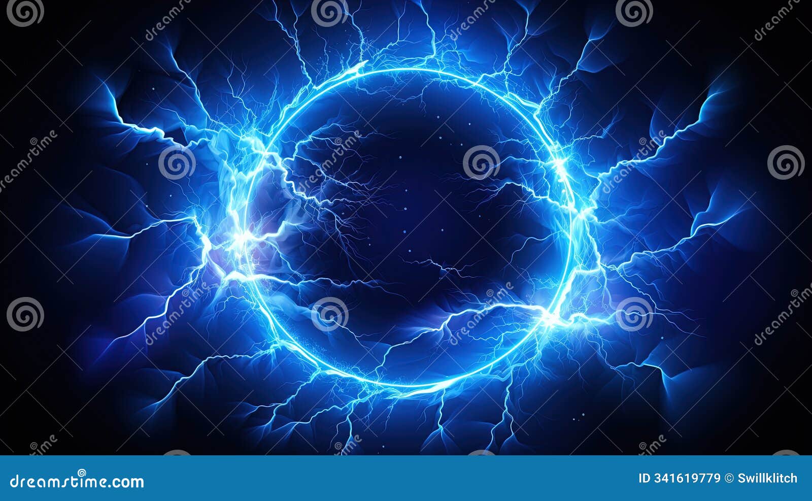 Lighting Flash in the Shape of Circle. Ring of Thunderstorm Lightning ...