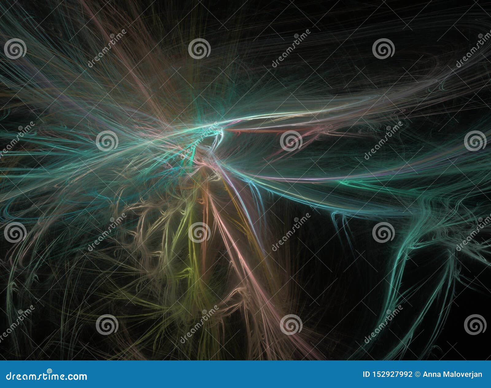 Lighting fractal on black stock illustration. Illustration of dynamic ...