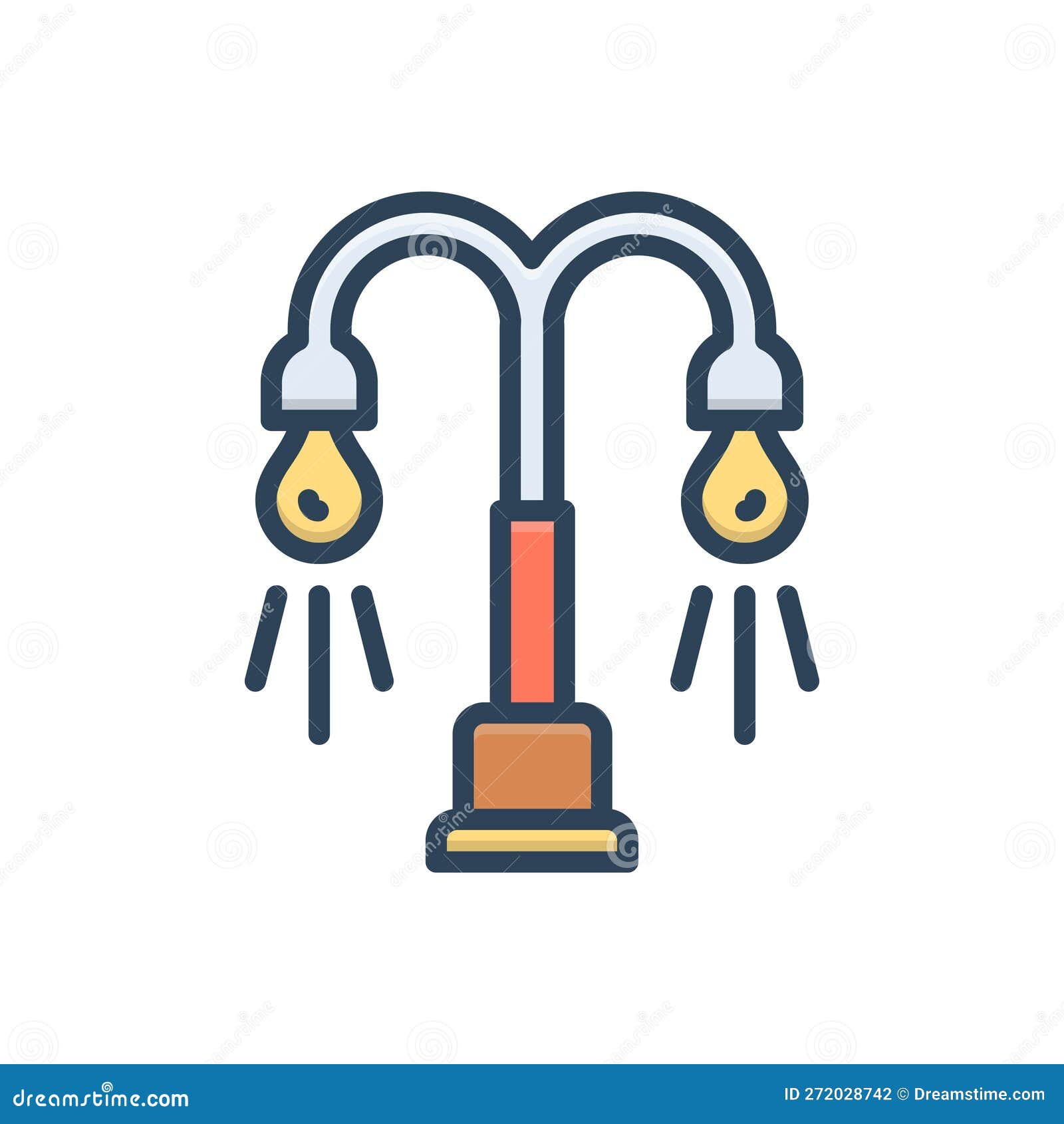 Color Illustration Icon for Lighting, Streetlight and Electric Stock ...