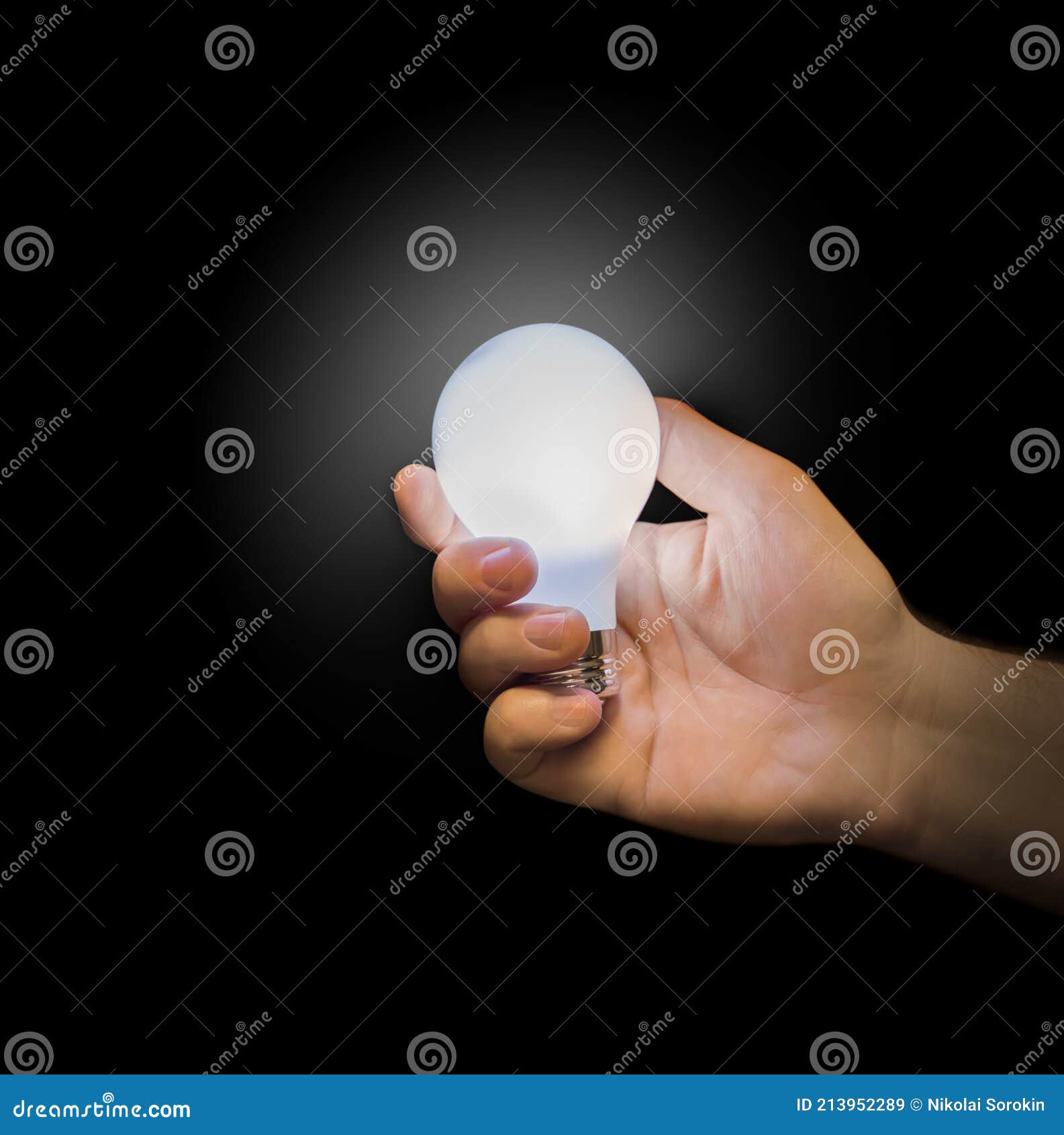Lighting lamp in hand stock image. Image of idea, glass - 213952289