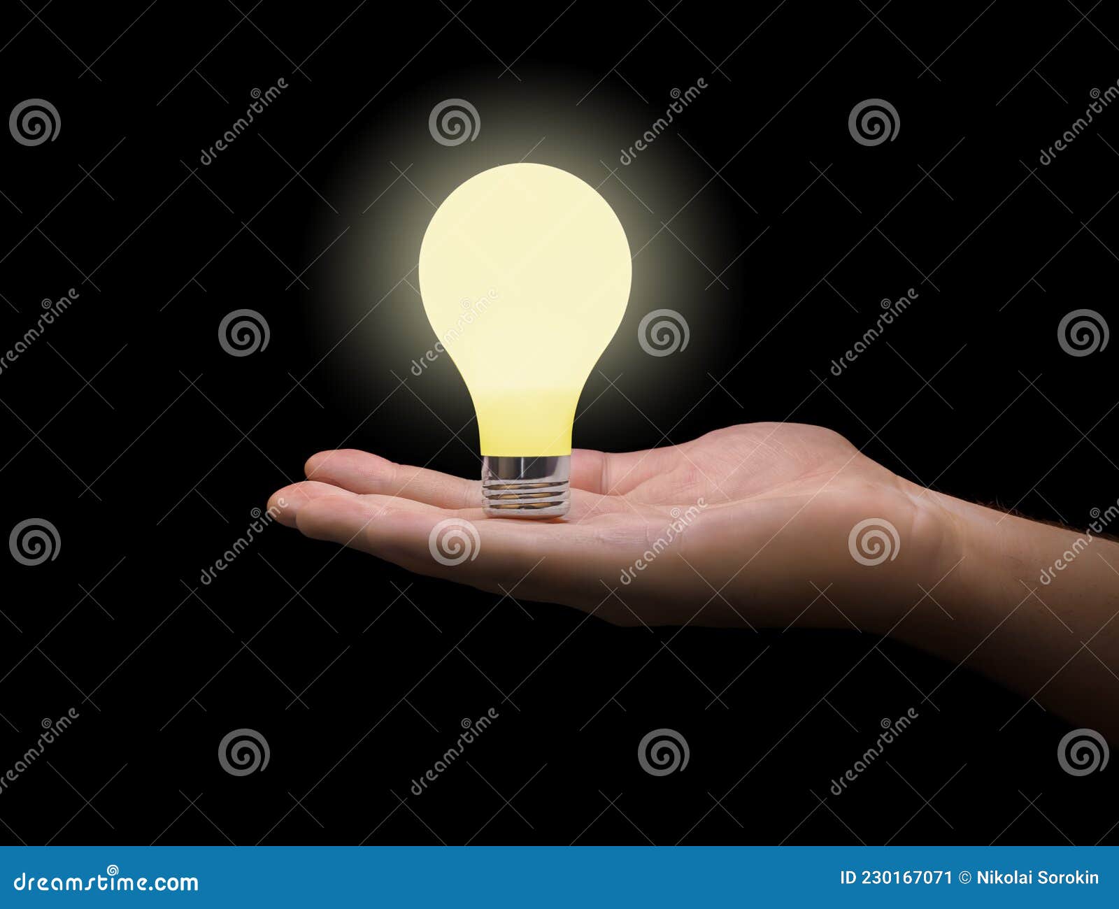 Lighting lamp in hand stock image. Image of finger, bright - 230167071