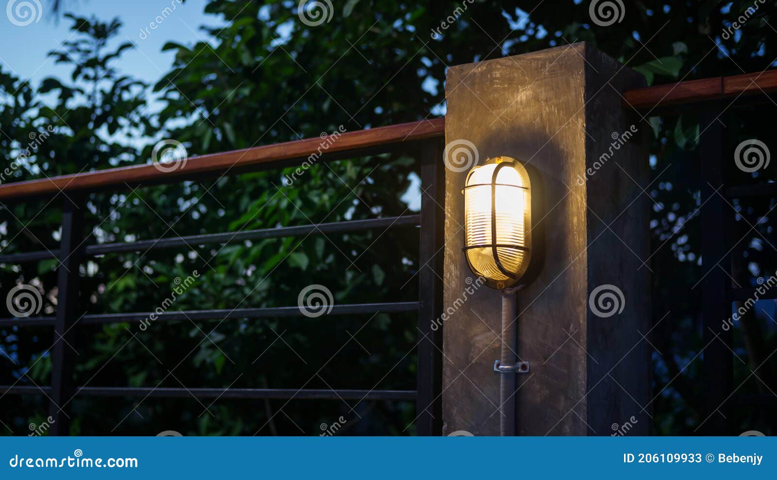 Lighting from a Lamp Post at a Walkway Stock Image - Image of glamour ...