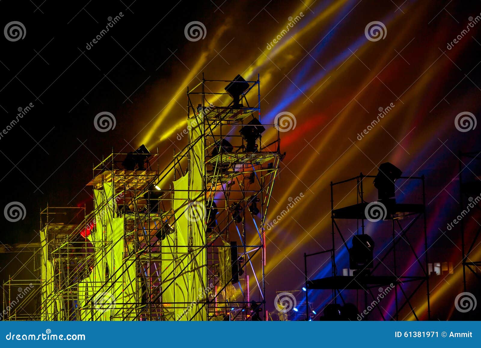 Lighting Laser Rig stock image. Image of light, yellow - 61381971