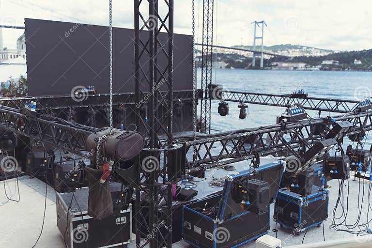 Lighting and Led Panel Technician Installing Professional Lighting ...