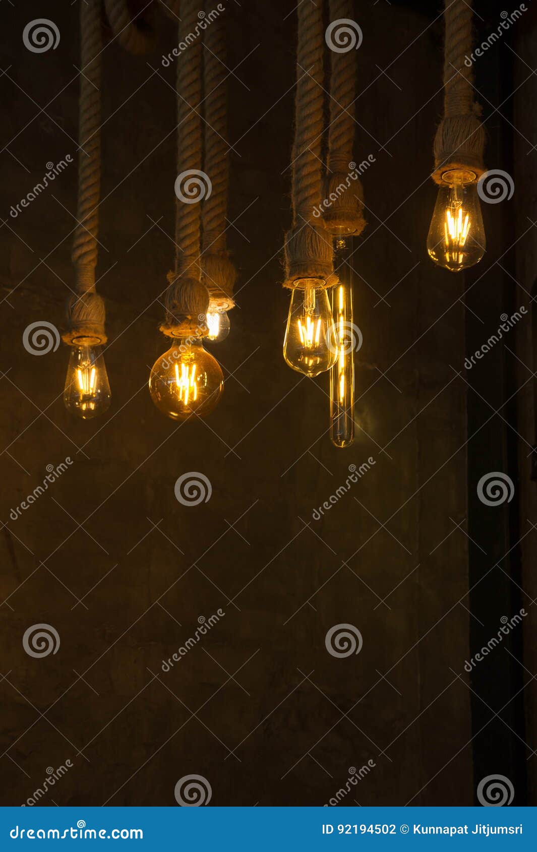 Lighting from a Light Bulb in a Cafe Stock Photo - Image of energy ...