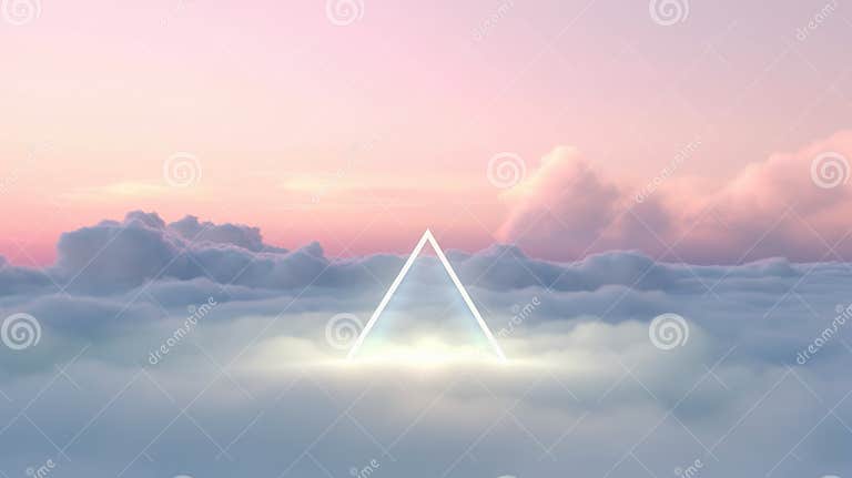 Lighting Line a Triangle in Cloud Background. Generative AI Weber ...