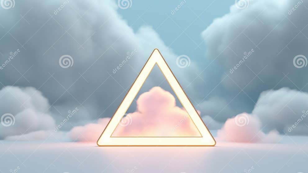 Lighting Line a Triangle in Cloud Background. Generative AI Weber ...