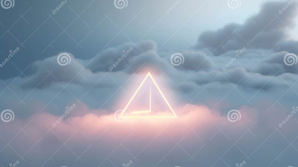 Lighting Line a Triangle in Cloud Background. Generative AI Weber ...