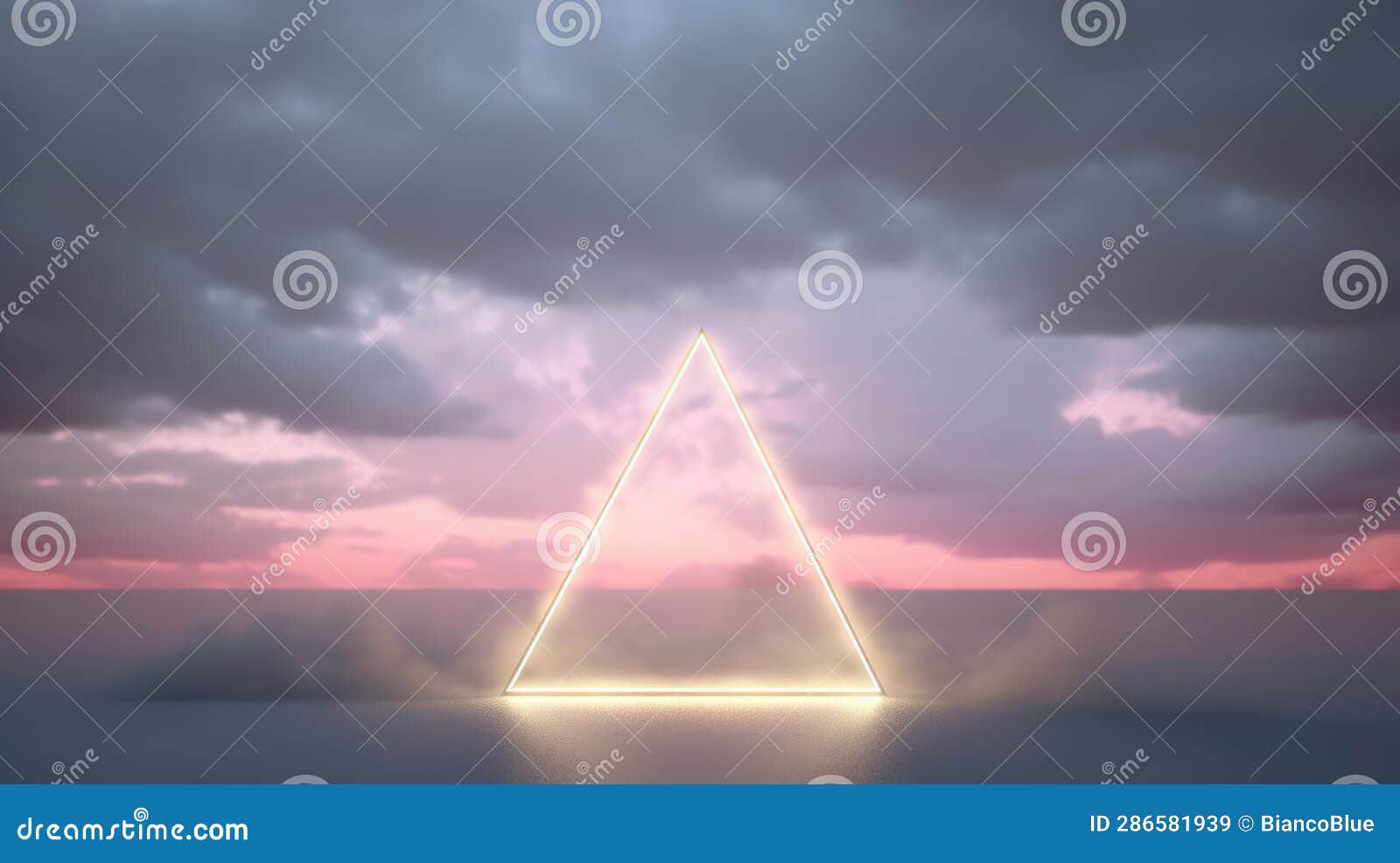 Lighting Line a Triangle in Cloud Background. Generative AI Weber ...