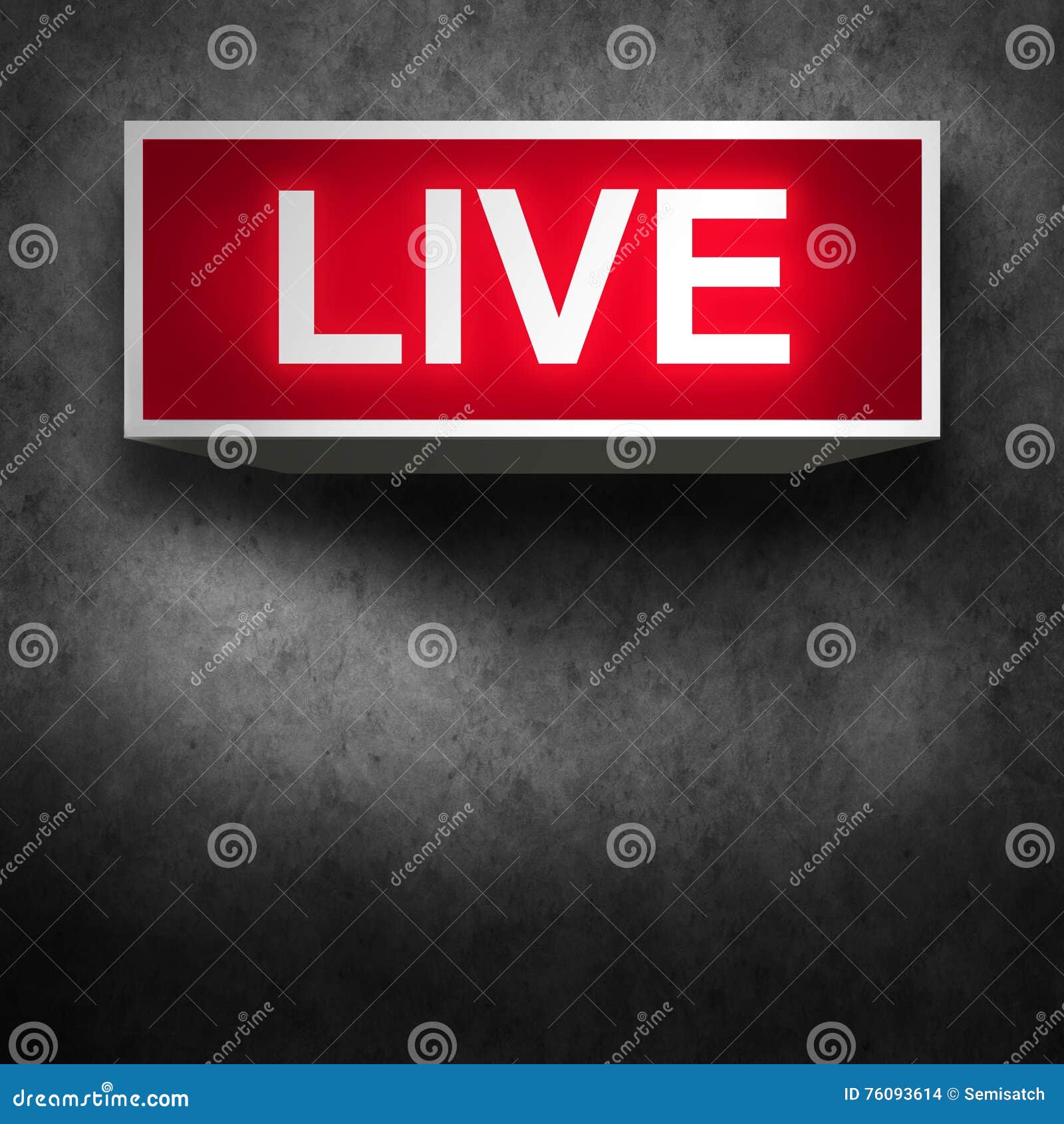 Lighting of LIVE Signboard in Sound Studio Stock Photo - Image of ...