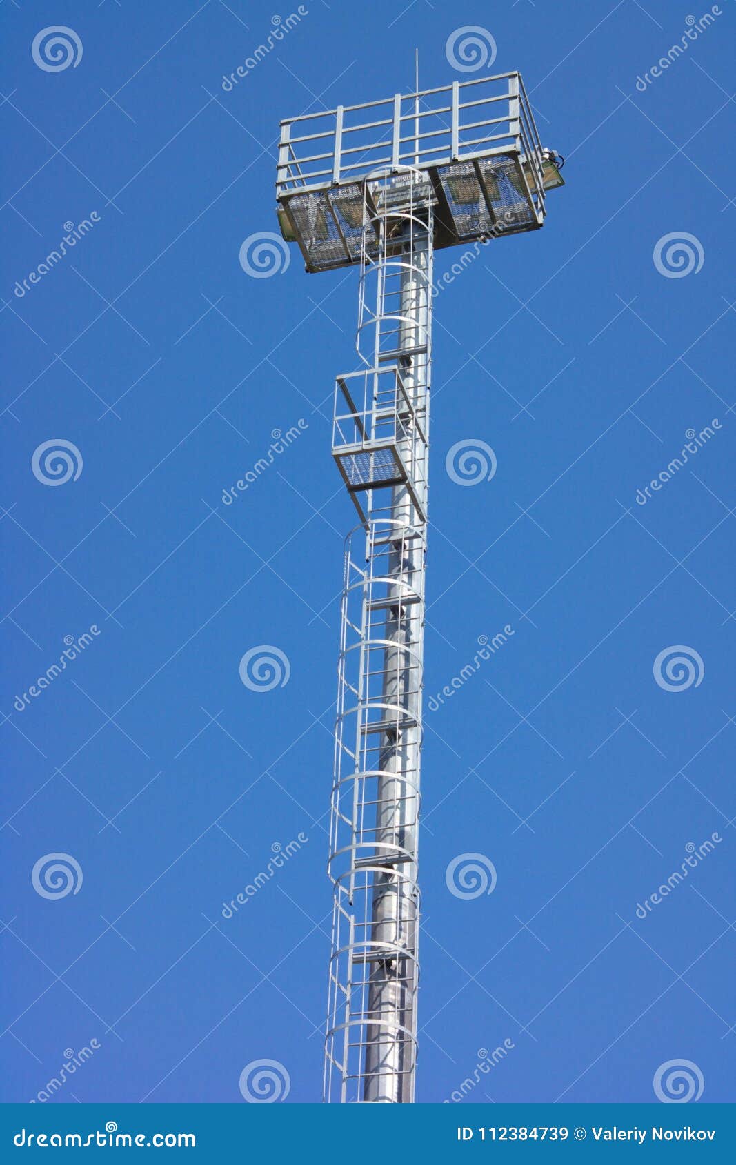 Lighting mast at day stock image. Image of tube, work - 112384739