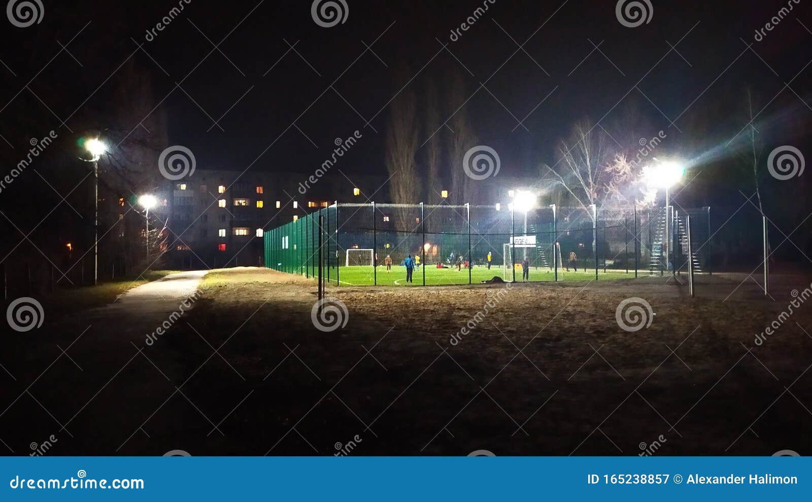 Mini Soccer Goal With Old And Rust Condition Broken Net On Concrete ...