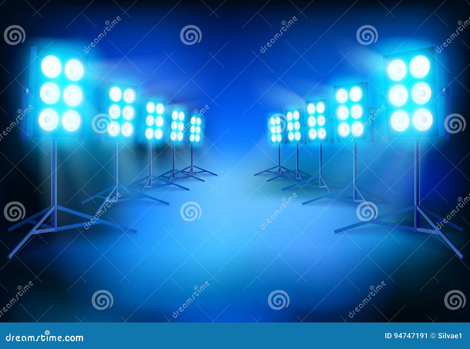 The Lighting on a Movie Set. Vector Illustration. Stock Vector ...