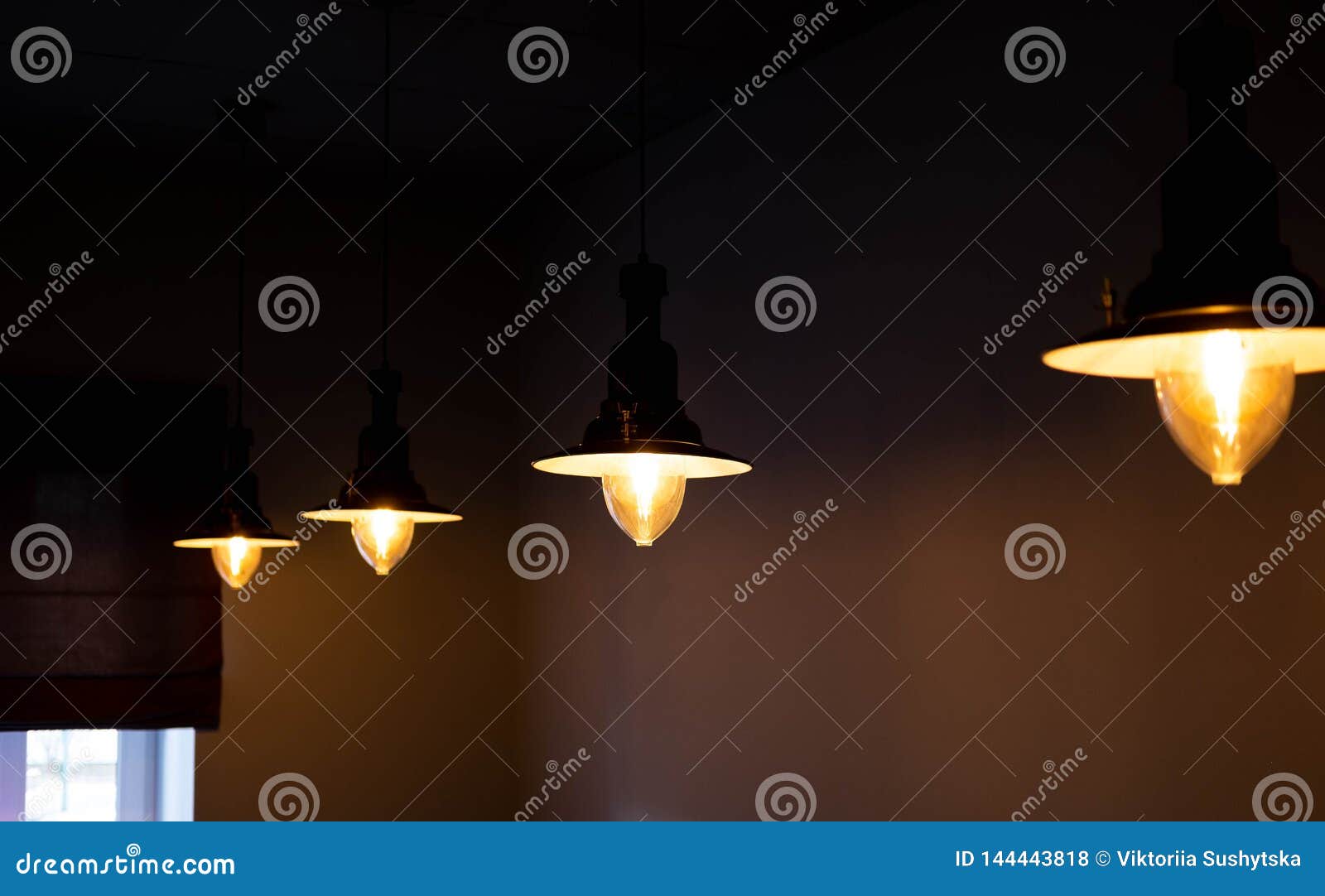 Lighting for a Nice Cozy Cafe. Dim Light in the Room. Romantic Light in ...