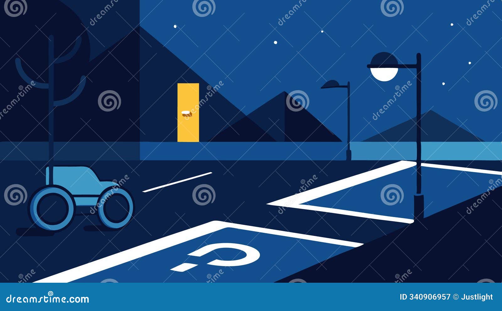 Lighting at Night an Illustration of an Accessible Parking Area with ...