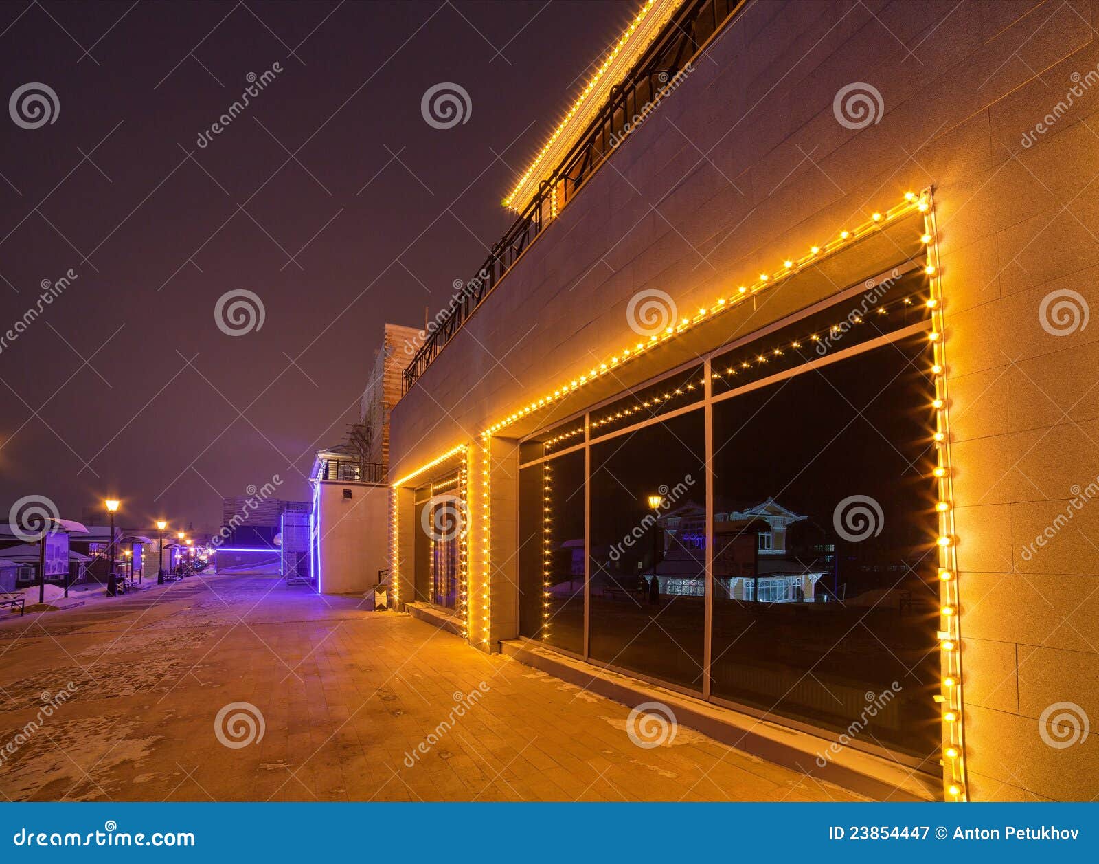 Lighting outside building stock image. Image of nighttime - 23854447