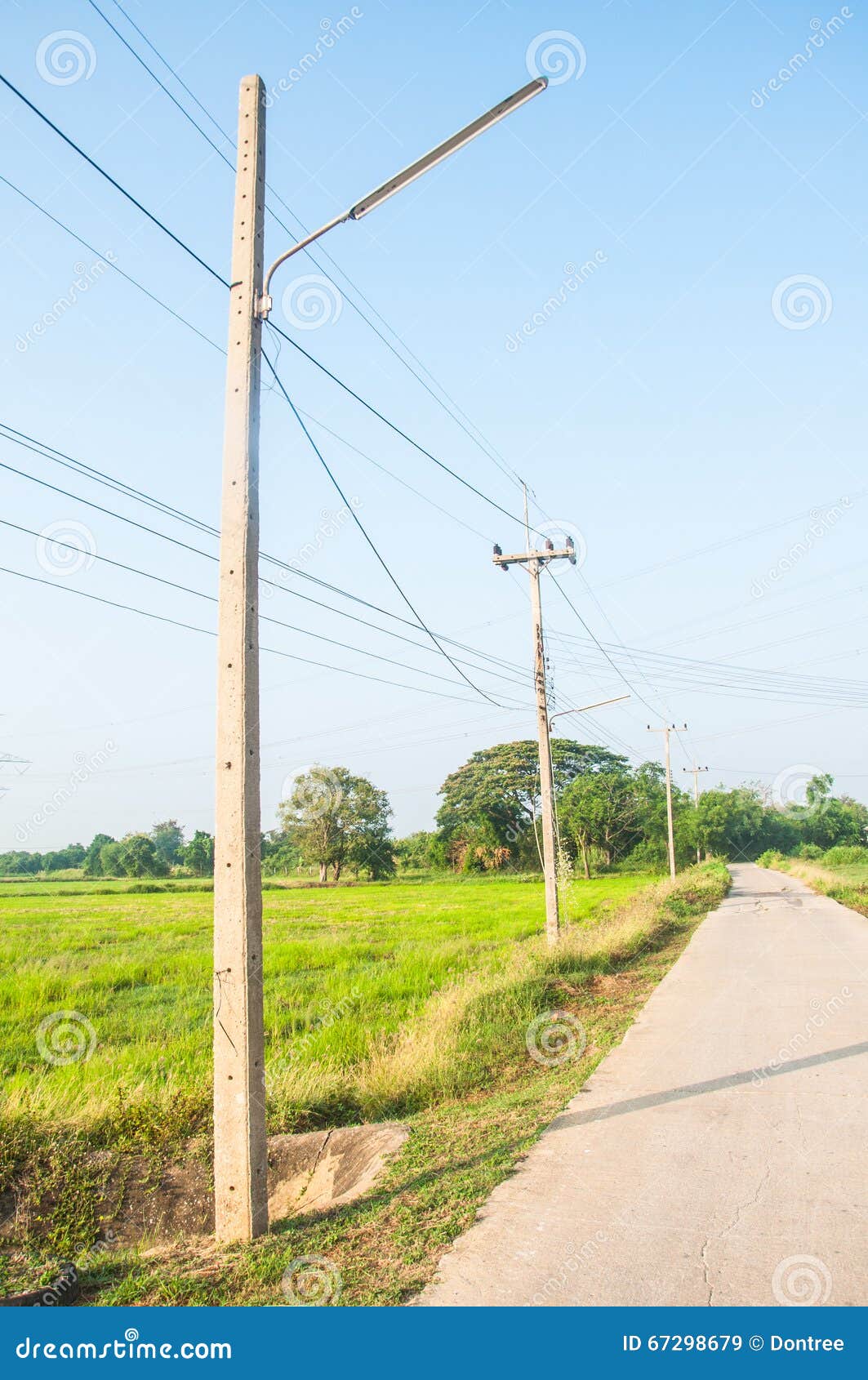 Lighting Poles Along the Road Stock Image - Image of light, asia: 67298679