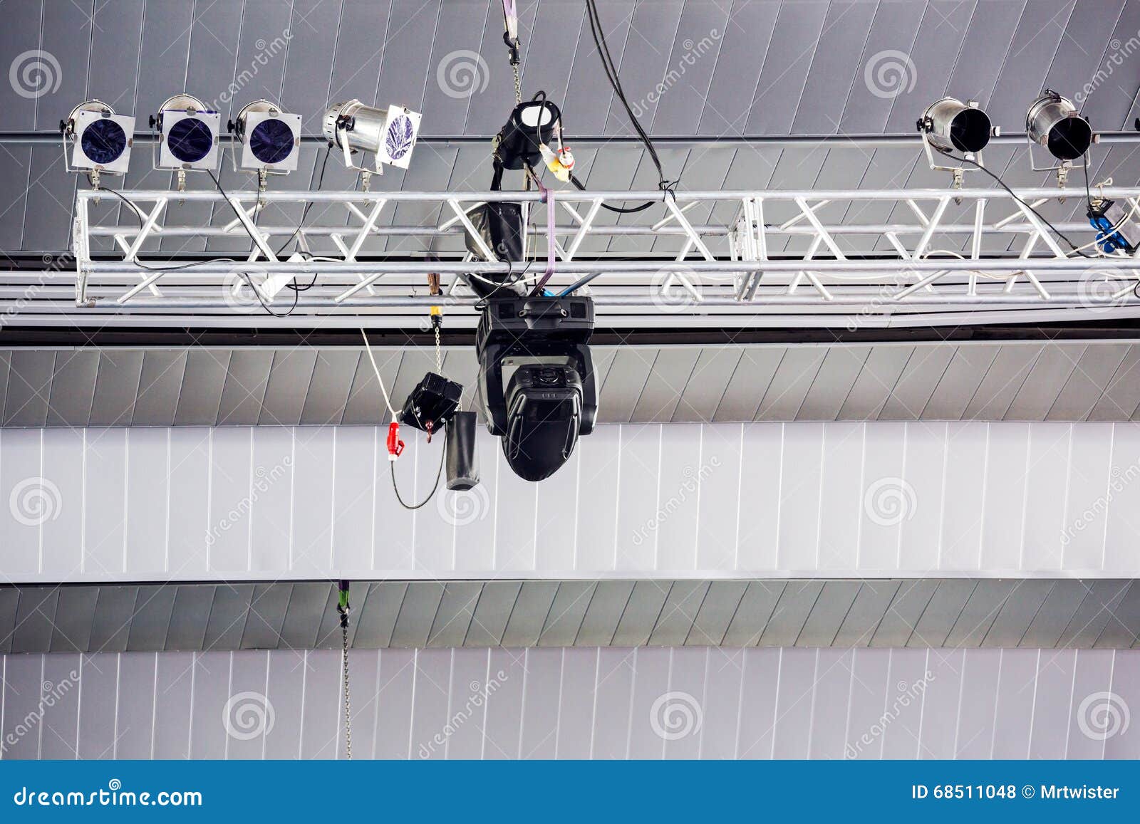 Lighting Rig with Spotlights Stock Photo - Image of electric, theater ...