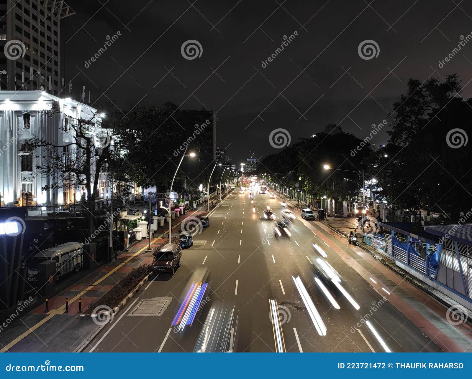 Lighting road in the night stock photo. Image of infrastructure - 223721472