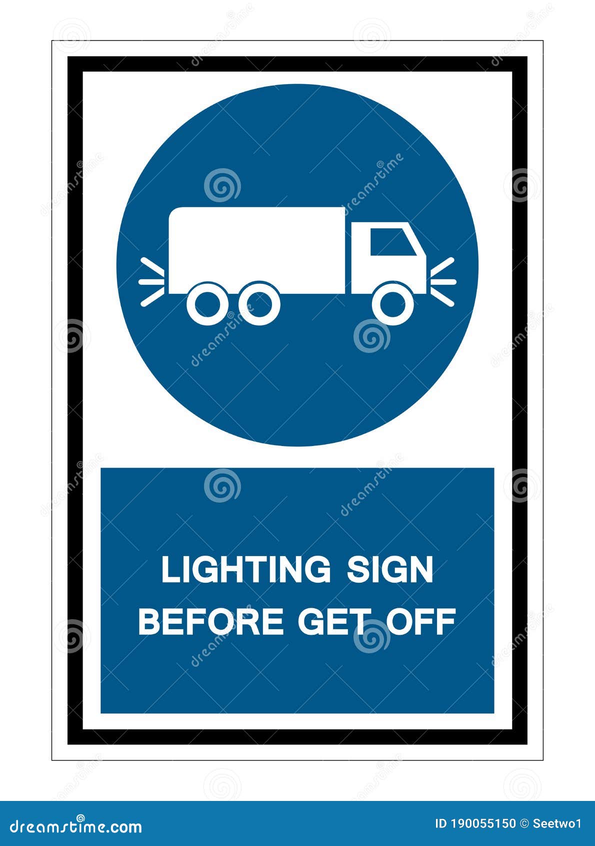 Lighting Sign before Get Off Symbol Sign Isolate on White Background ...