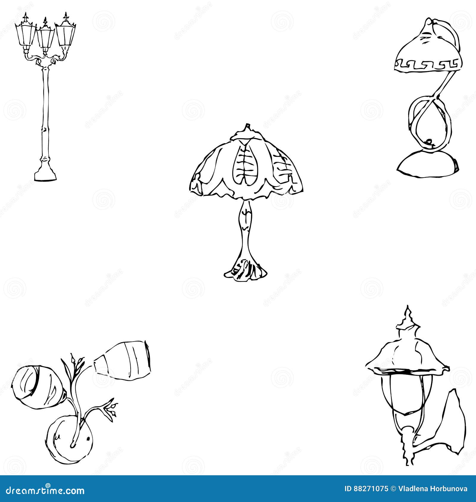 Lighting. Sketch By Hand. Pencil Drawing By Hand. Vector Image. The ...