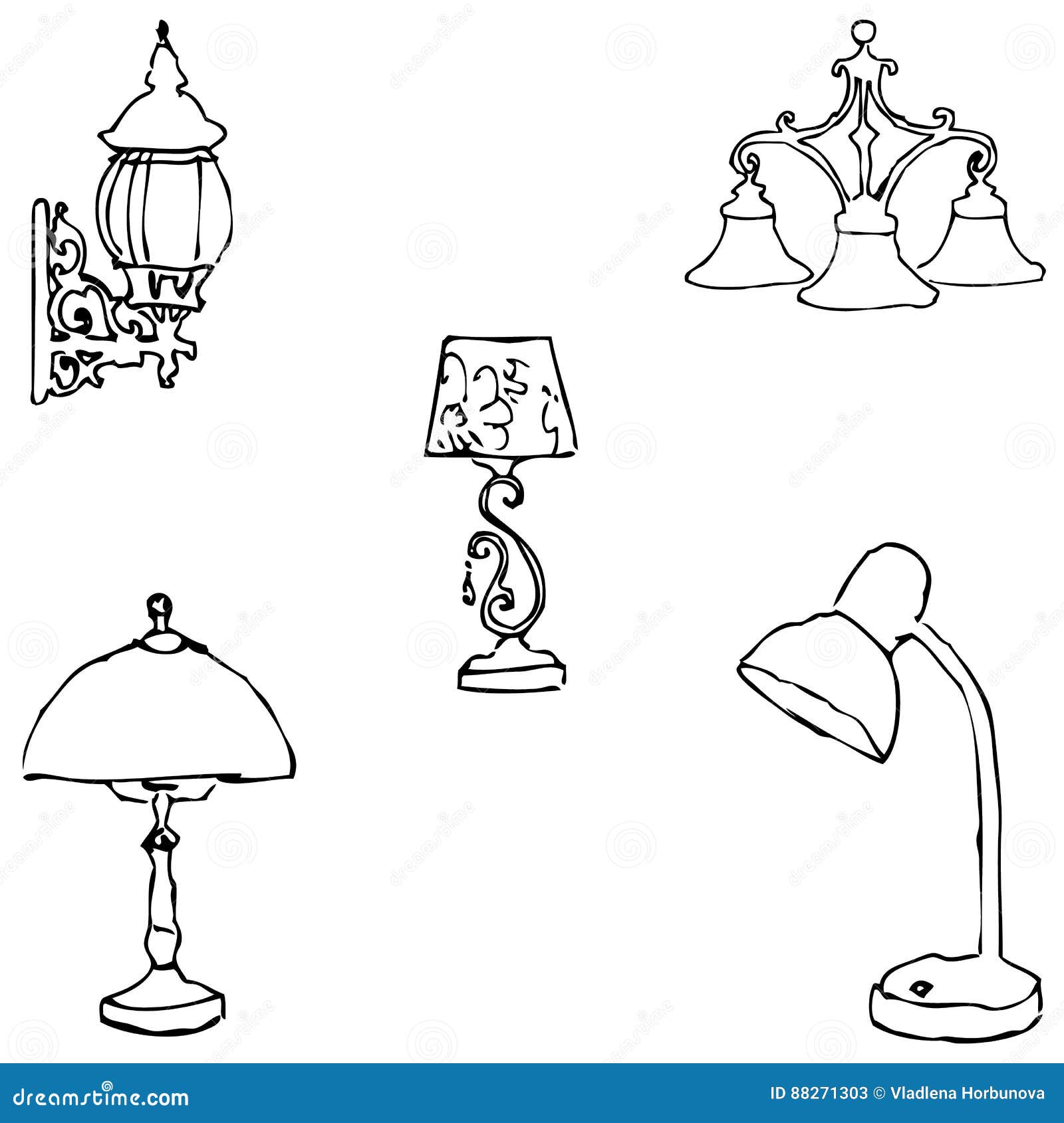 Lighting. Sketch By Hand. Pencil Drawing By Hand. Vector Image. The ...