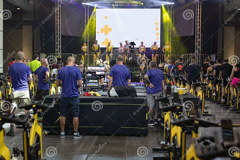 Lighting and Sound Technician and Broadcast Operator at Work in the ...