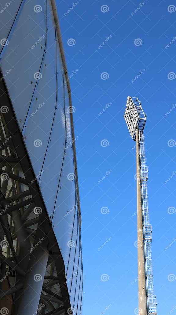 Lighting Spotlight in the Stadium Structure, Architectural Fragment ... Lighting Spotlight in the Stadium Structure, Architectural Fragment ...