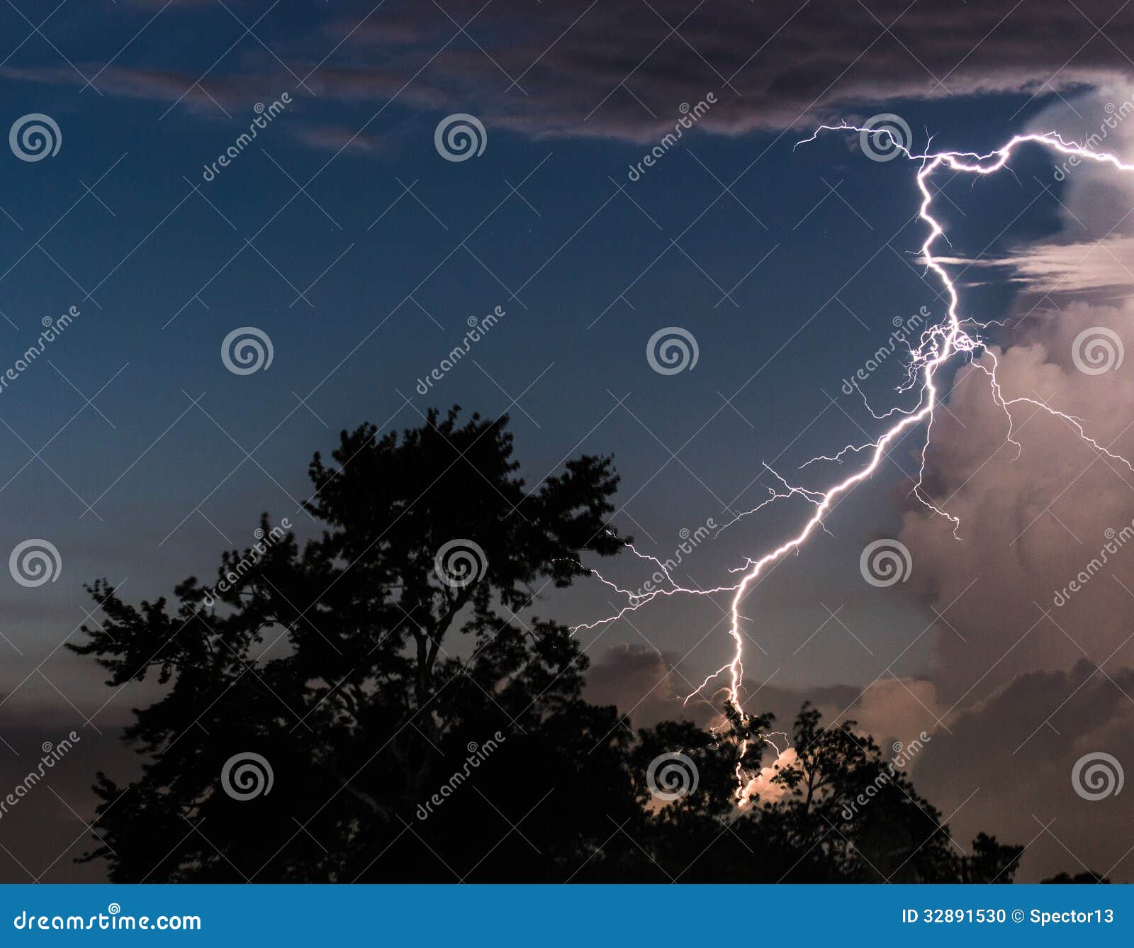 Lighting Strike stock photo. Image of blue, black, energy - 32891530