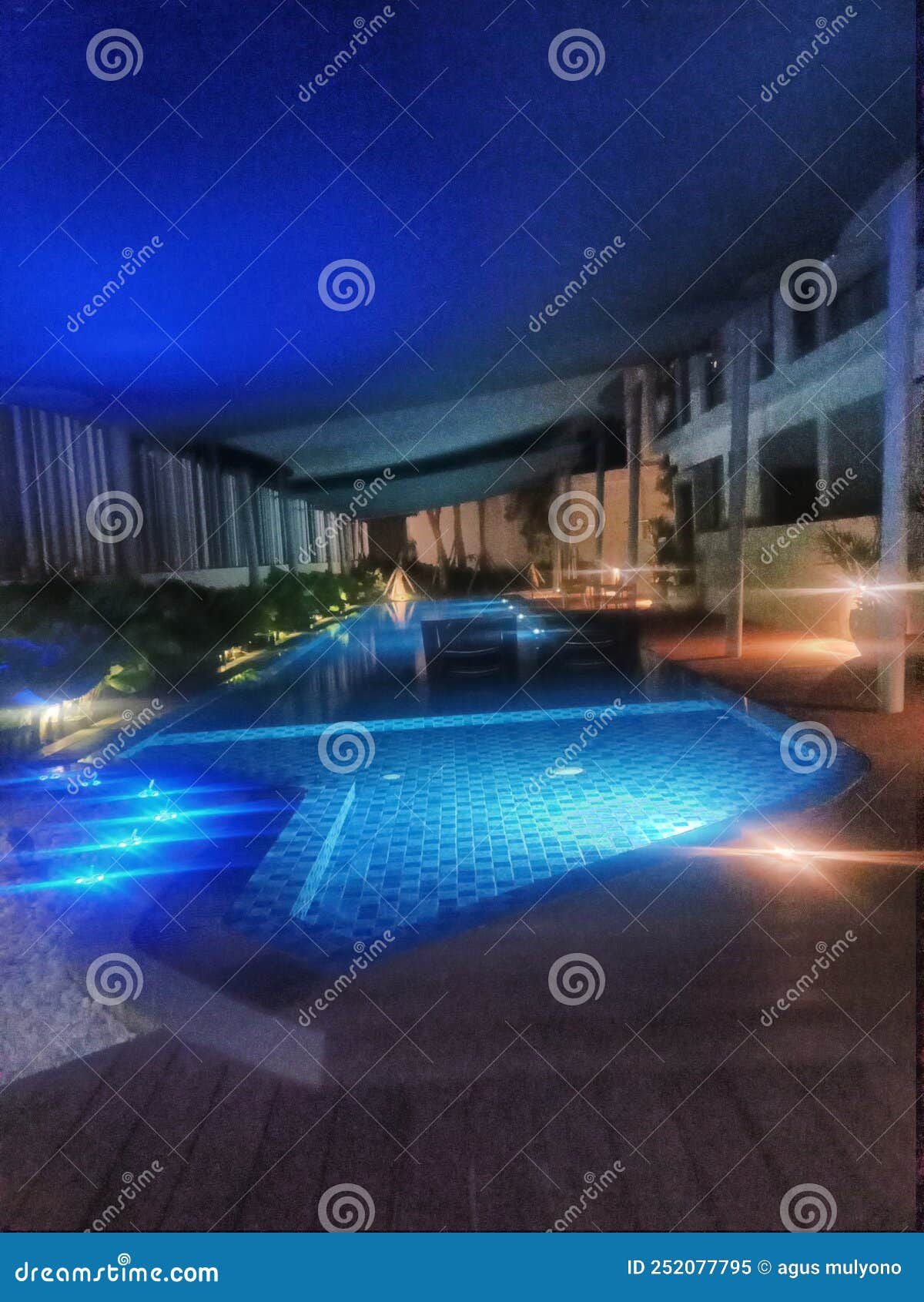 Lighting Swimming Pool at Night Stock Image - Image of screenshot ...