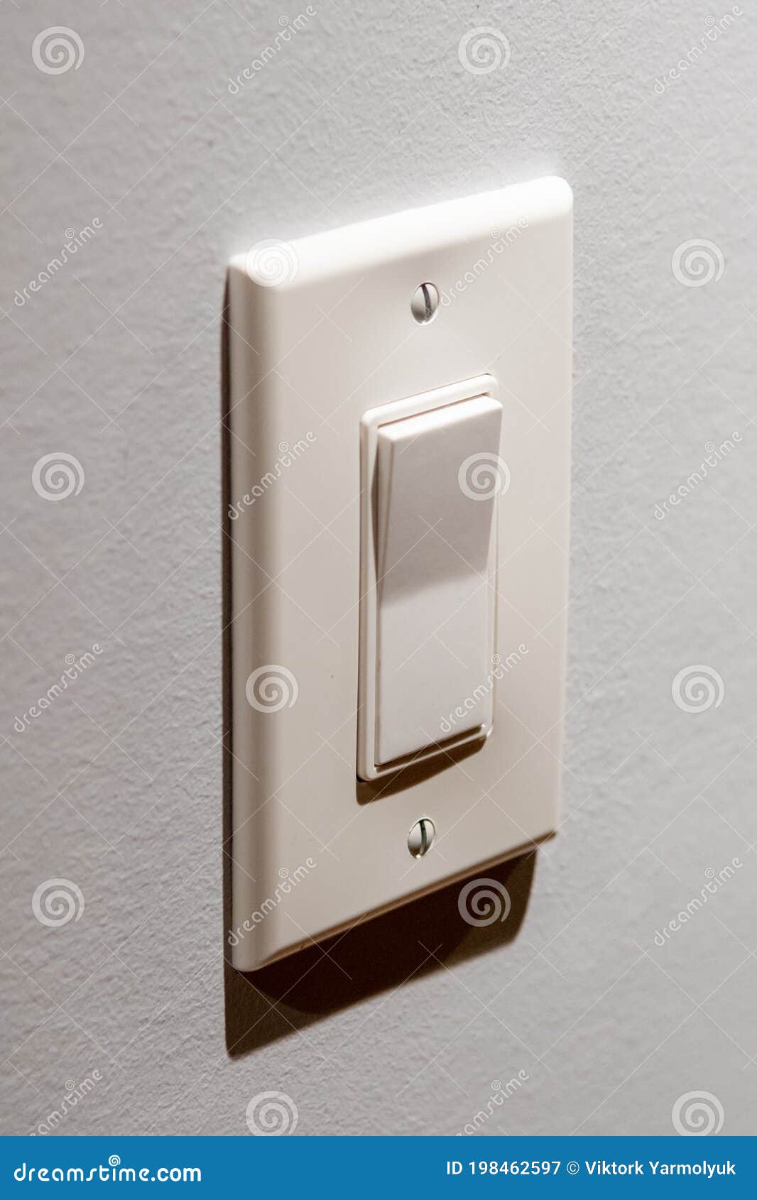 Lighting Switch on White Wall Single Stock Image - Image of outlet ...