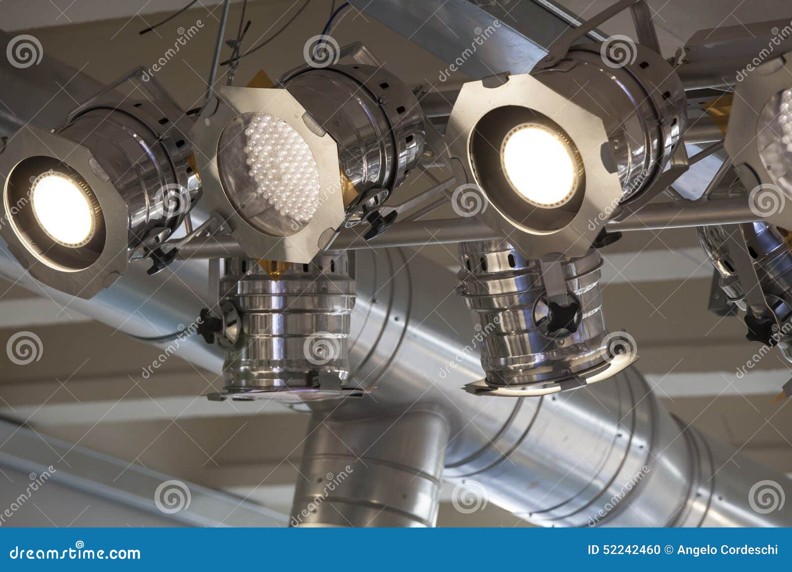 Luminous Spotlights Hanging From The Ceiling Royalty-Free Stock Image ...
