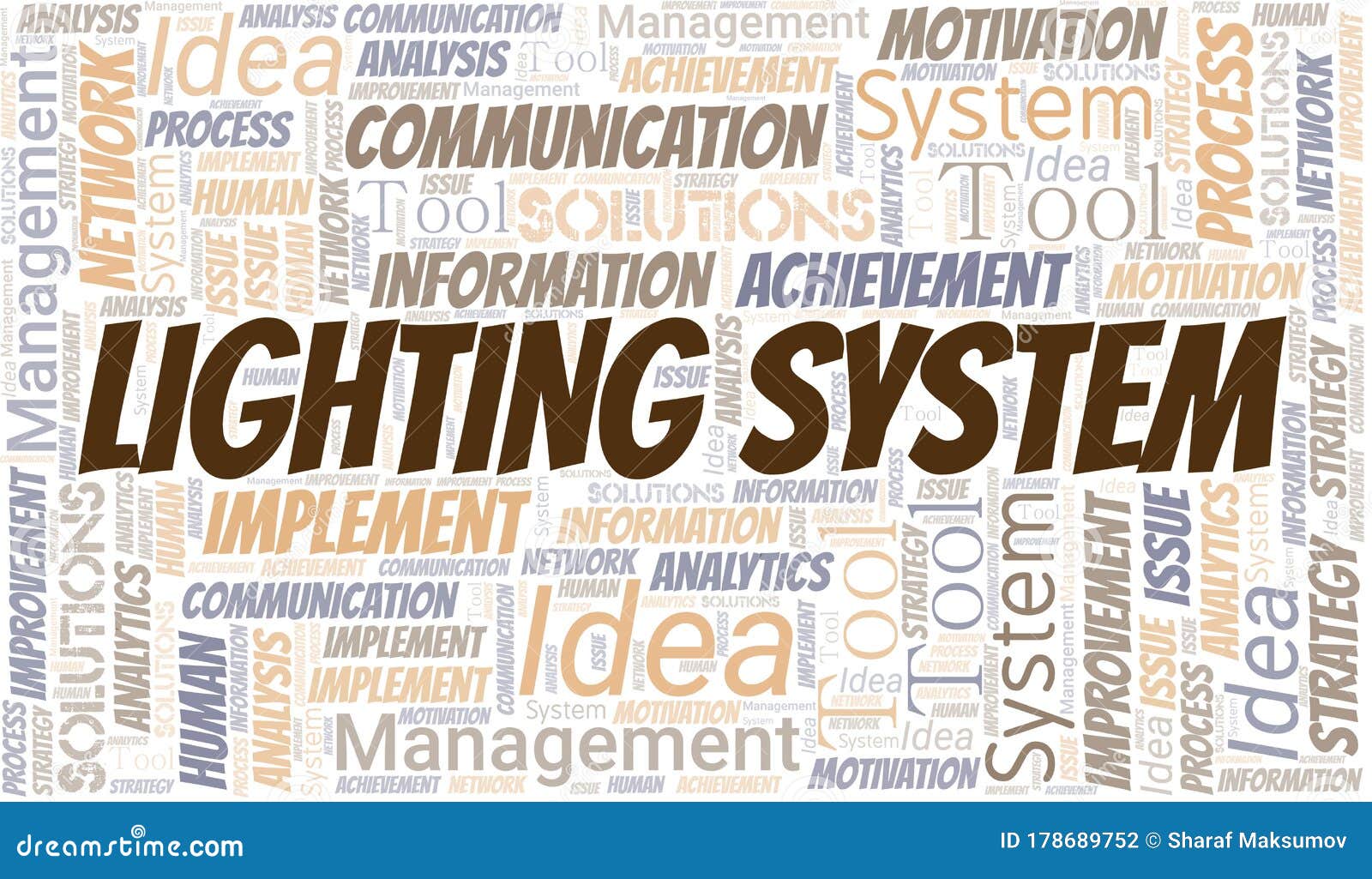 Lighting System Typography Vector Word Cloud. Stock Illustration ...