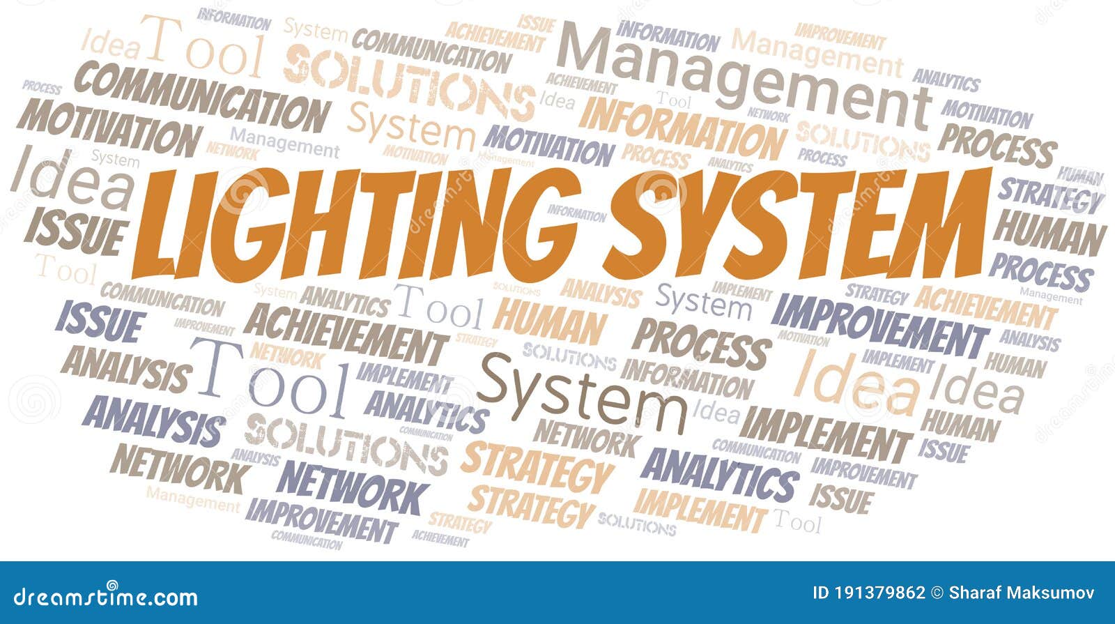 Lighting System Typography Vector Word Cloud. Stock Vector ...