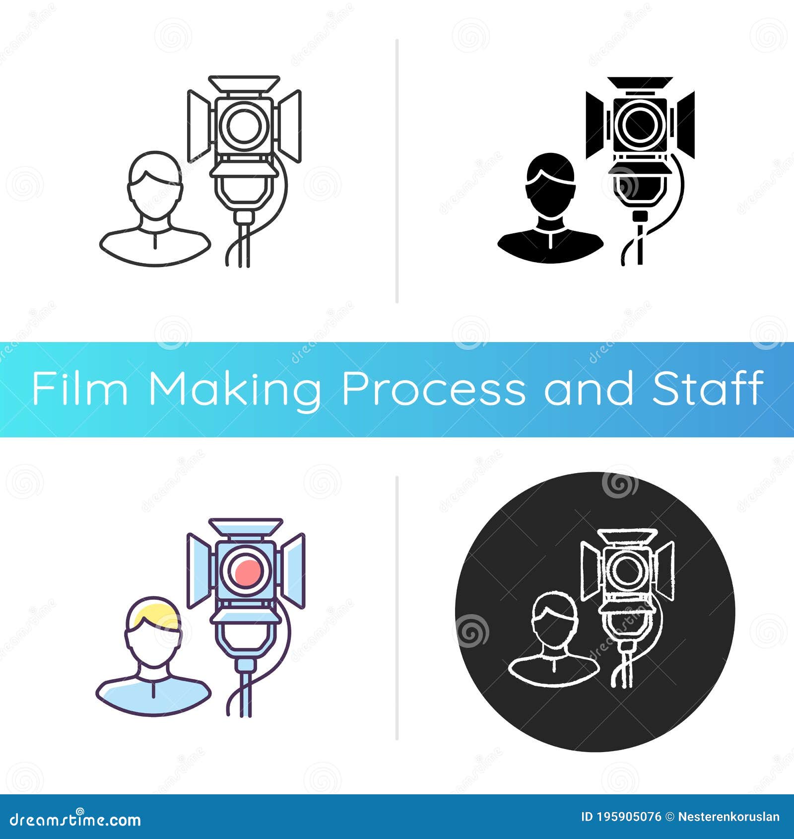 Lighting technician icon stock vector. Illustration of broadcasting ...