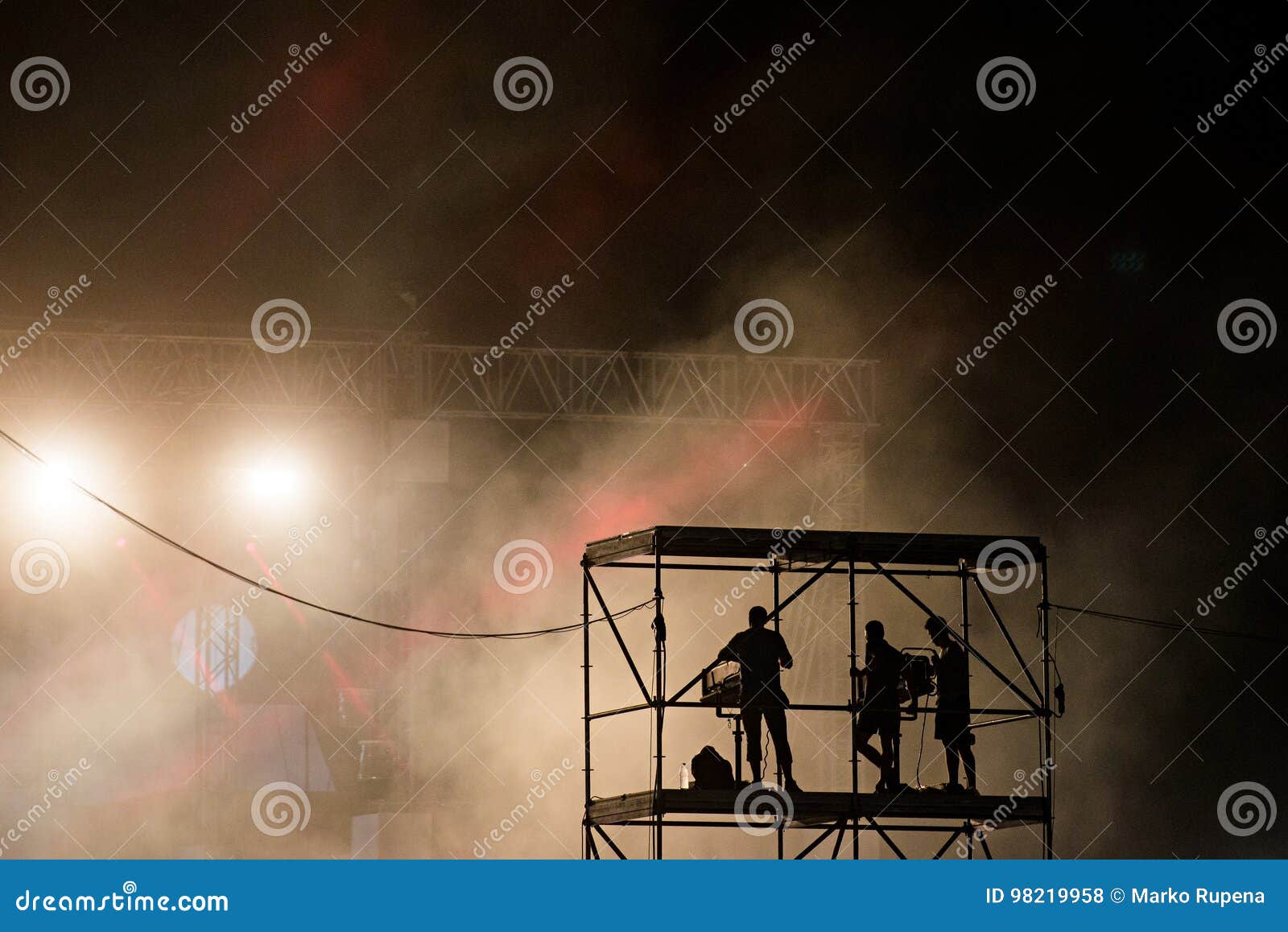 Lighting Technicians Operating Concert Lights Editorial Stock Photo ...